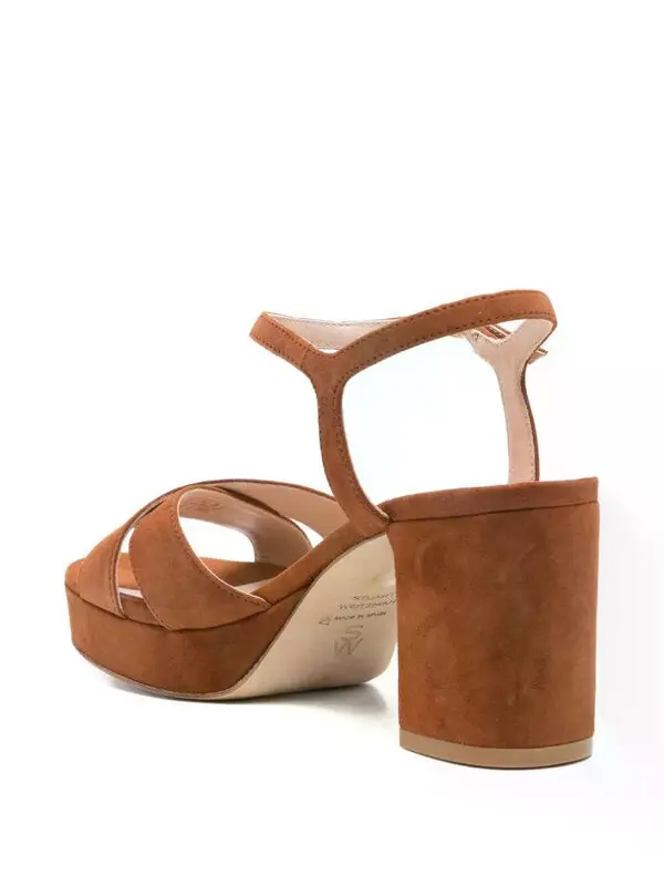 STUART WEITZMAN Cross-strap Platform Sandals - Brown