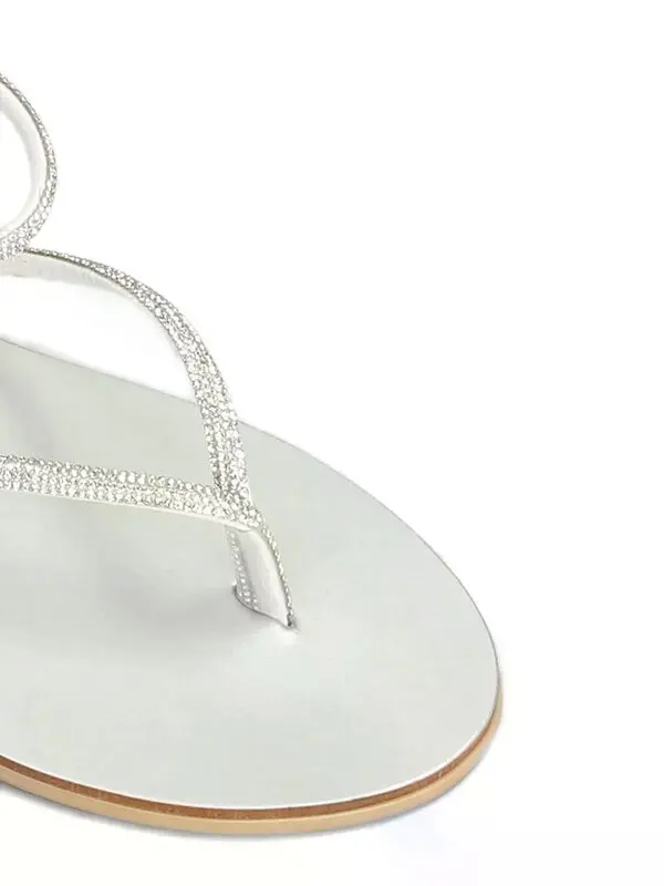 NICOLAS LAINAS Crystal-embellished Flat Sandals