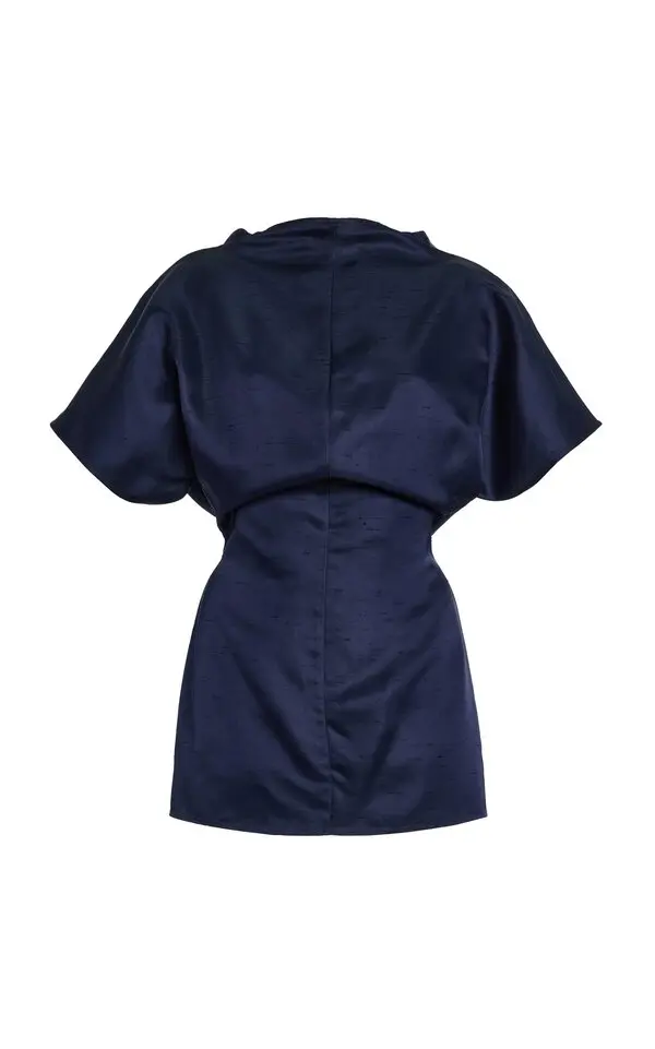 Tove Beatrix Open-back Shantung Top - Navy