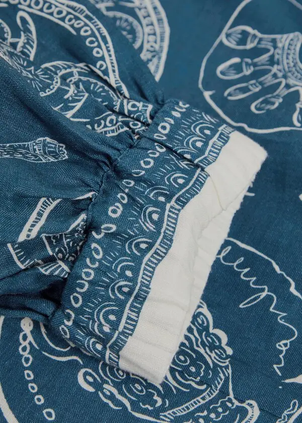ALEMAIS Alémais Printed Linen Midi Dress