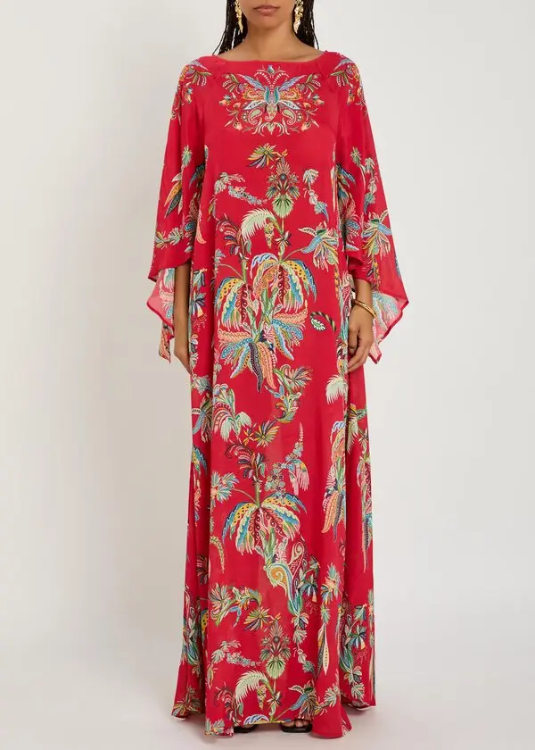 Etro Printed Chiffon Maxi Cover-up Dress