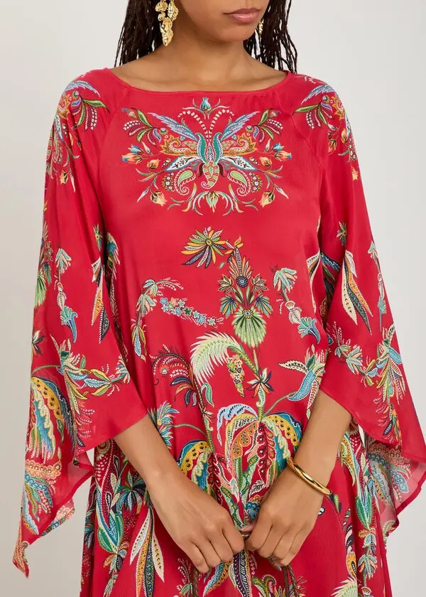 Etro Printed Chiffon Maxi Cover-up Dress
