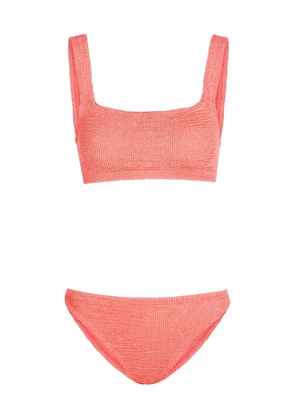 Hunza G Xandra Crinkle Bikini - Coral