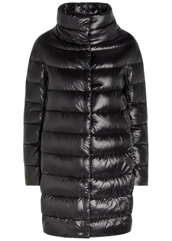Herno Quilted Shell Coat - Black