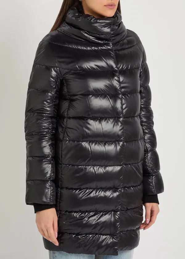 Herno Quilted Shell Coat - Black