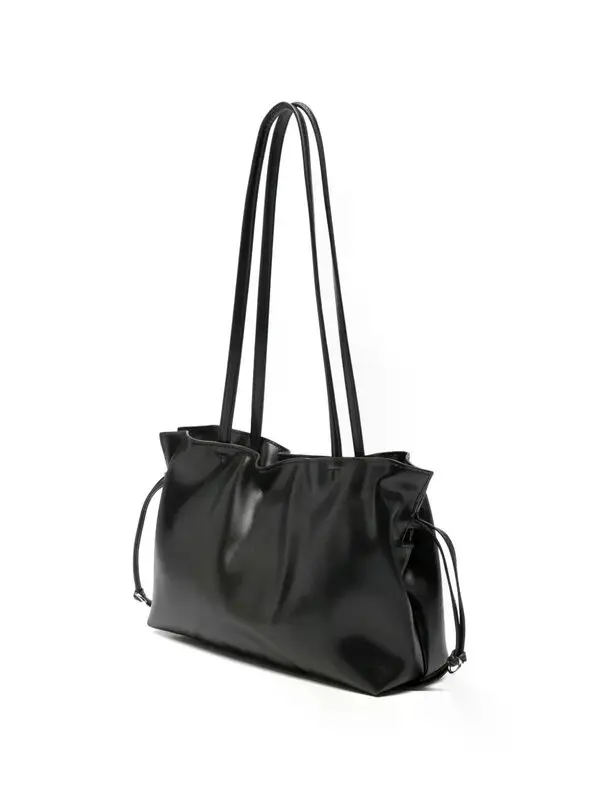 Tory Burch Ruched Drawstring Tote Bag - Black