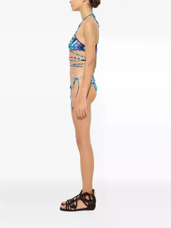 Emilio Pucci Vivara-print Wrap-around Triangle Bikini Top