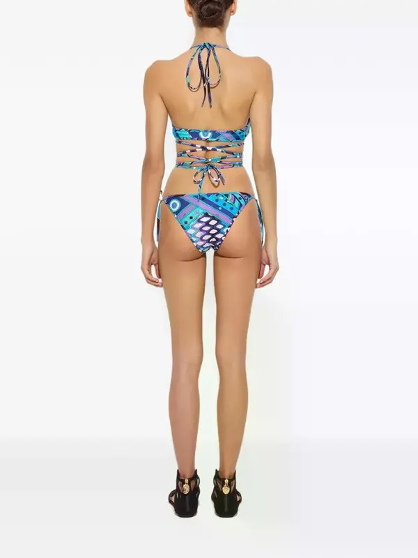 Emilio Pucci Vivara-print Wrap-around Triangle Bikini Top
