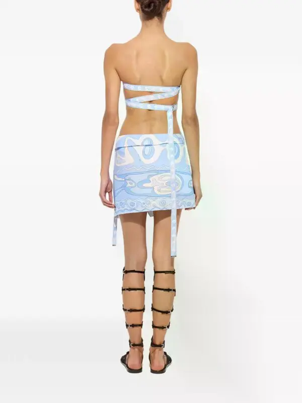 Emilio Pucci Angoli-print Strapless Top