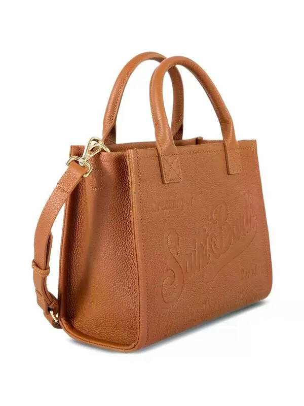 MC2 SAINT BARTH Vanity Embossed Leather Tote Bag - Brown