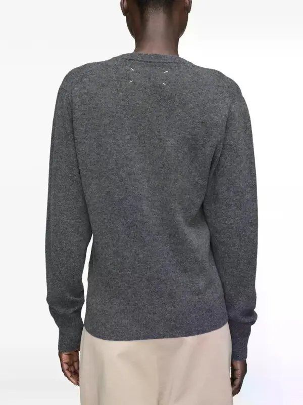 MAISON MARGIELA Gathered V-neck Fine Knit Jumper