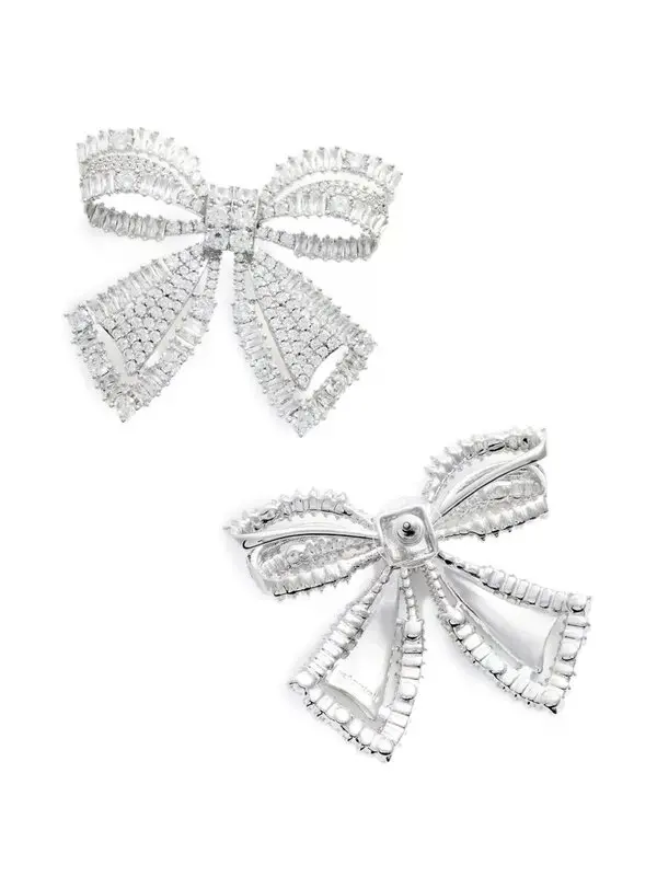 SELF-PORTRAIT Crystal-embellished Bow Earrings