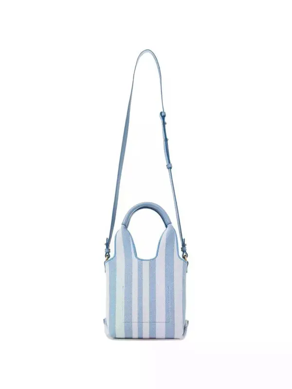 Chloé Striped Logo Print Mini Tote Bag - Blue