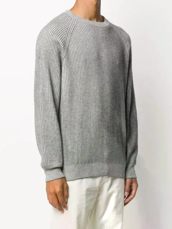 Brunello Cucinelli Ribbed Cashmere Crew Neck Sweater