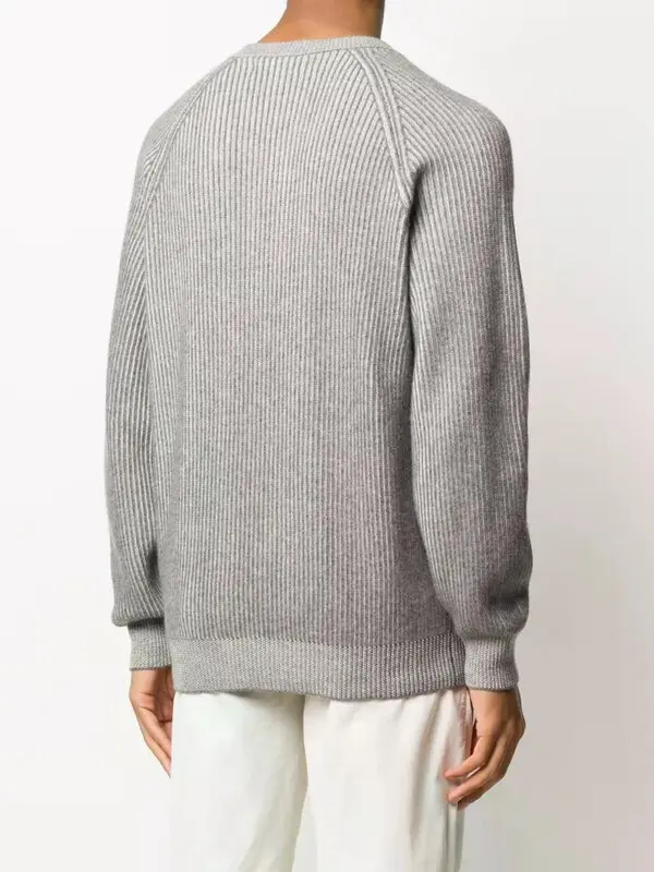 Brunello Cucinelli Ribbed Cashmere Crew Neck Sweater