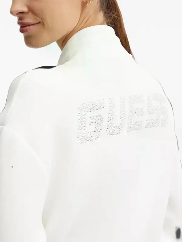Guess Cecilia Crystal-logo Zip-up Sweatshirt