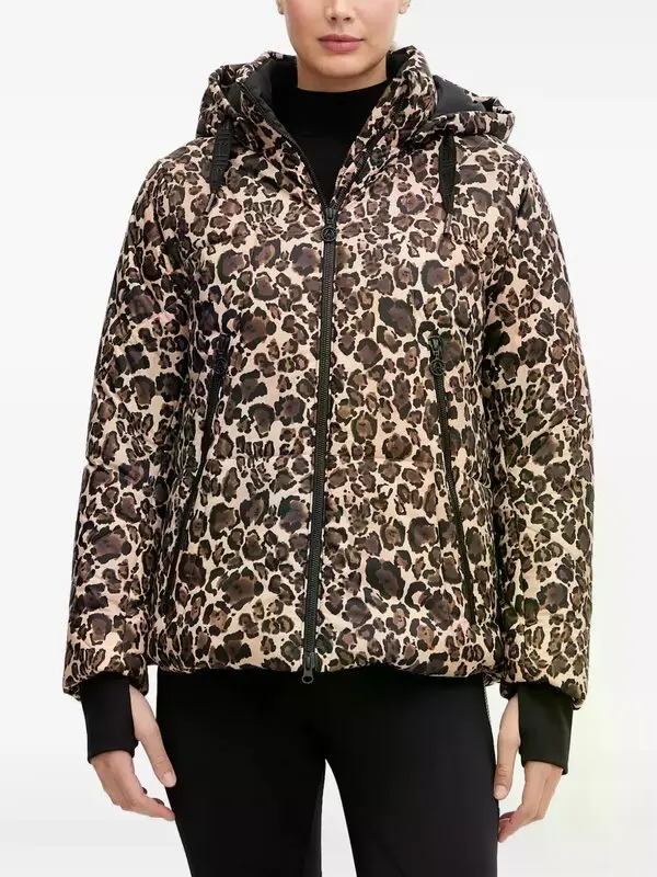 SPORTALM Leopard Print Padded Hooded Jacket