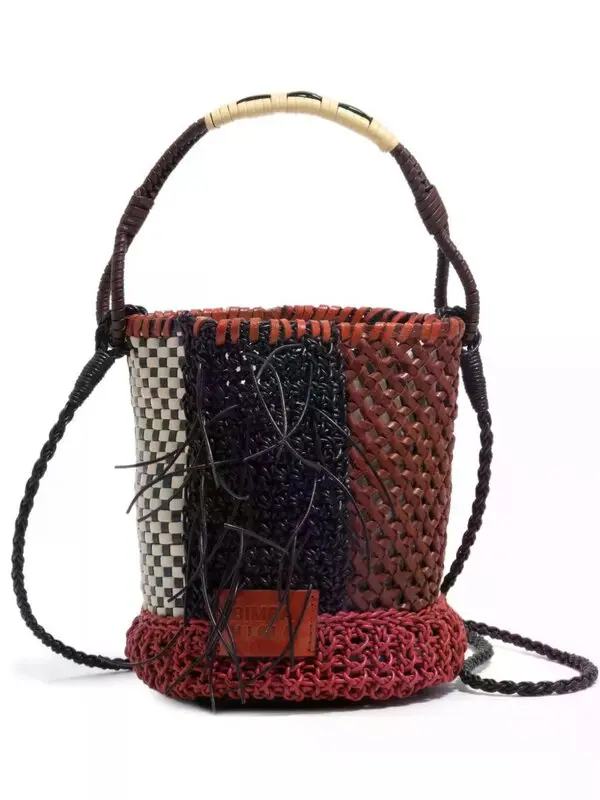 Bimba Y Lola Mini Woven Bucket Bag - Black
