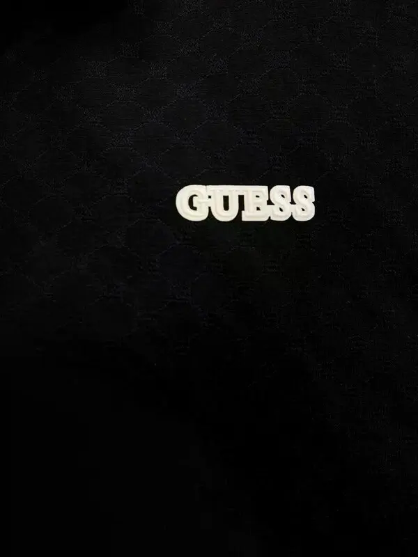Guess Logo Patch Jacquard Polo Top