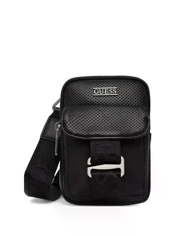 Guess Perforated Detail Messenger Bag - Black