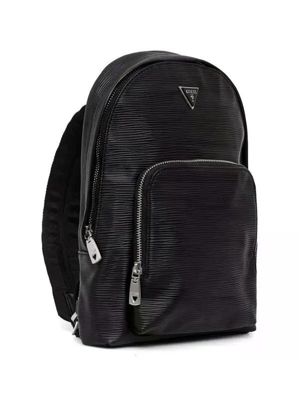 Guess Milano Logo Plaque Textured Backpack