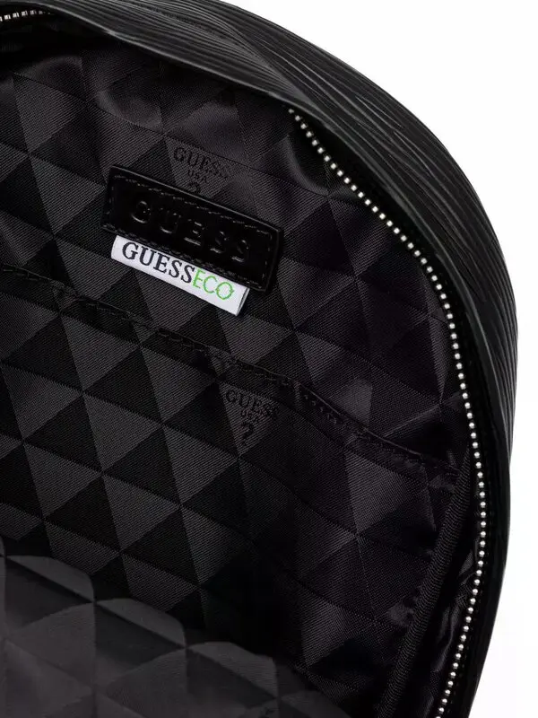 Guess Milano Logo Plaque Textured Backpack