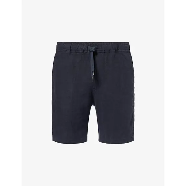 Derek Rose Vienna Drawstring Linen Shorts - Navy