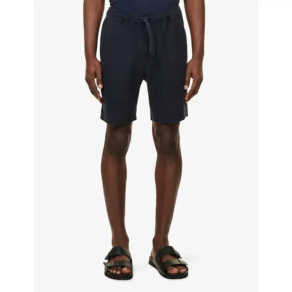 Derek Rose Vienna Drawstring Linen Shorts - Navy