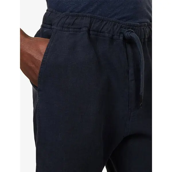 Derek Rose Vienna Drawstring Linen Shorts - Navy