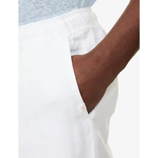 Derek Rose Vienna Drawstring Linen Trousers - White