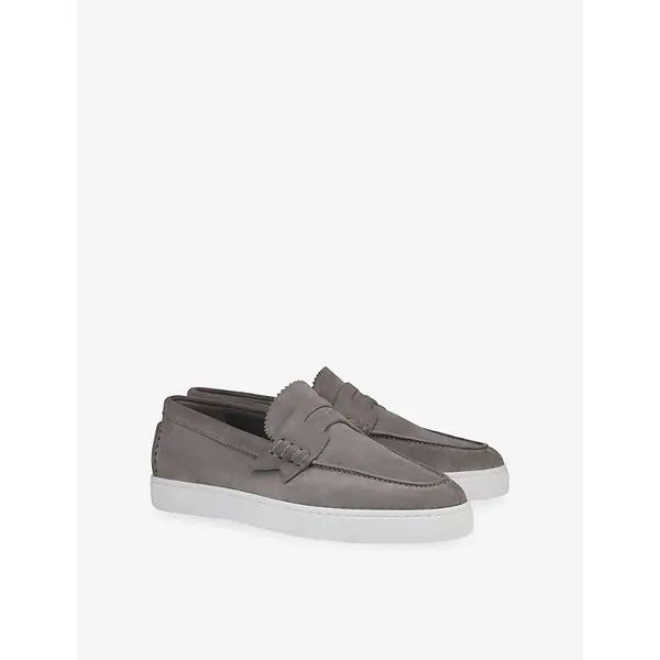 CHRISTIAN LOUBOUTIN The Harold I Flat Suede Loafers - Phantom Grey