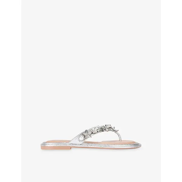 Carvela Marina Faux-leather Flat Sandals With Embellishments