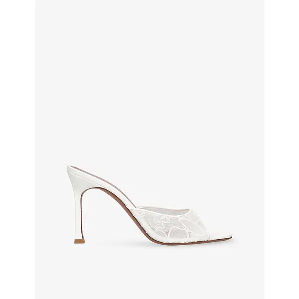 Amina Muaddi Alexa 95 Lace Heeled Mules