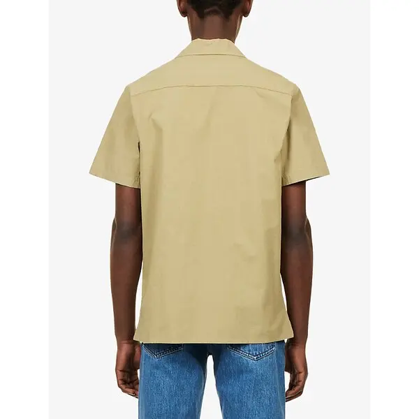 DRAKE'S Short-sleeve Cotton-linen Crepe Cuban Shirt