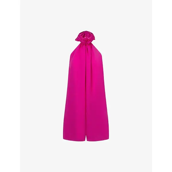 OMNES Demi Halter Woven Mini Dress - Raspberry