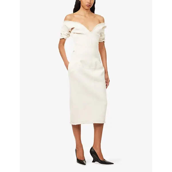 Bottega Veneta Off-shoulder Midi Dress