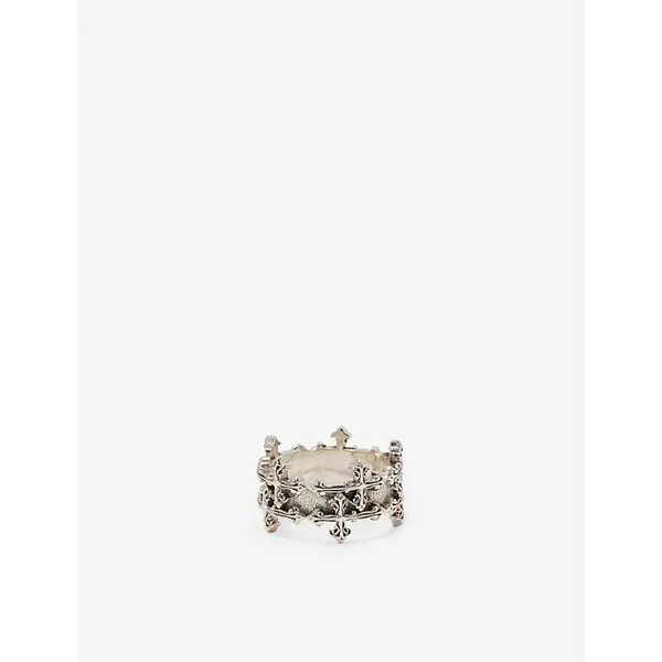 Emanuele Bicocchi Sterling Engraved Cross Ring