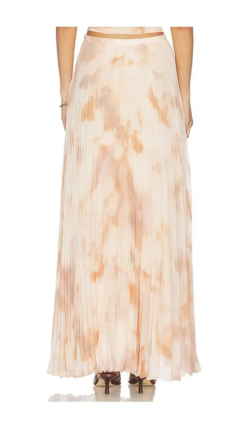 L'Agence Torin Pleated Maxi Skirt - Beige