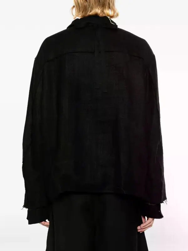 MIDORIKAWA Lace-panelled Frayed Jacket