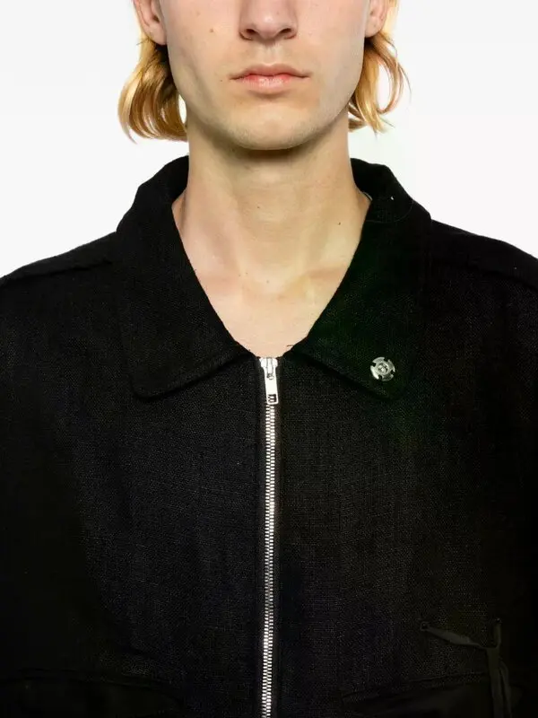 MIDORIKAWA Lace-panelled Frayed Jacket