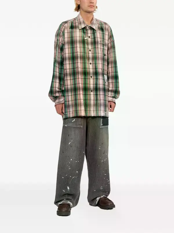 Mihara Yasuhiro Logo-embroidered Checked Shirt