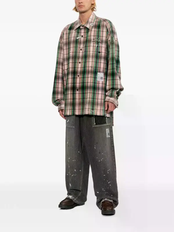 Mihara Yasuhiro Logo-embroidered Checked Shirt