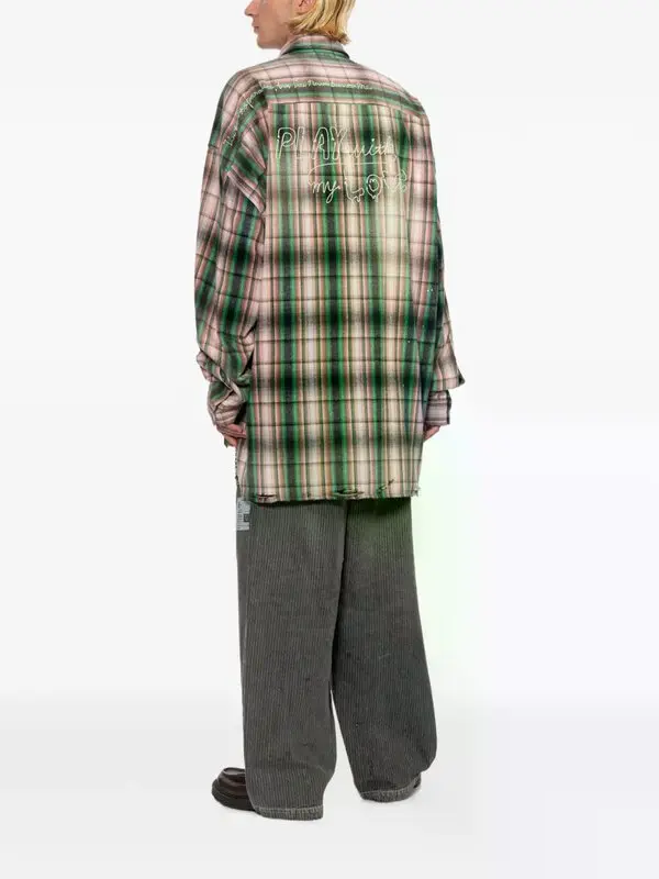 Mihara Yasuhiro Logo-embroidered Checked Shirt