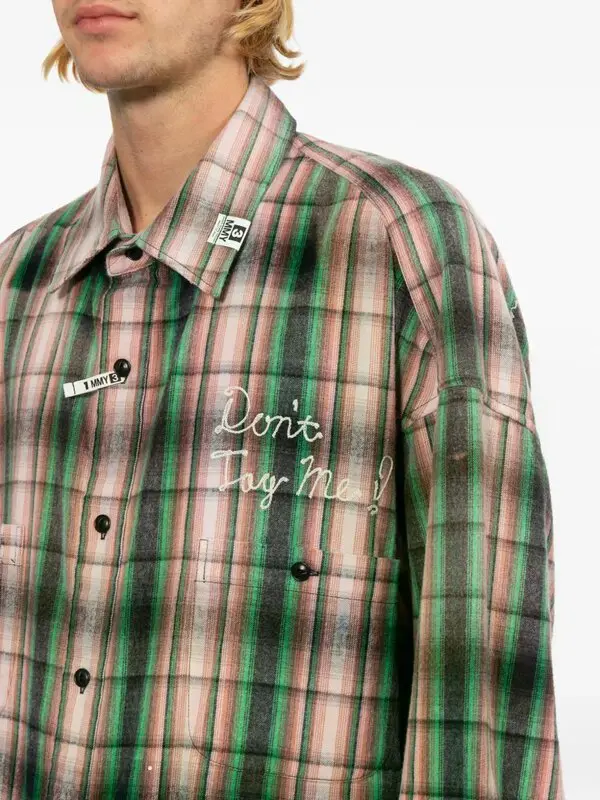 Mihara Yasuhiro Logo-embroidered Checked Shirt