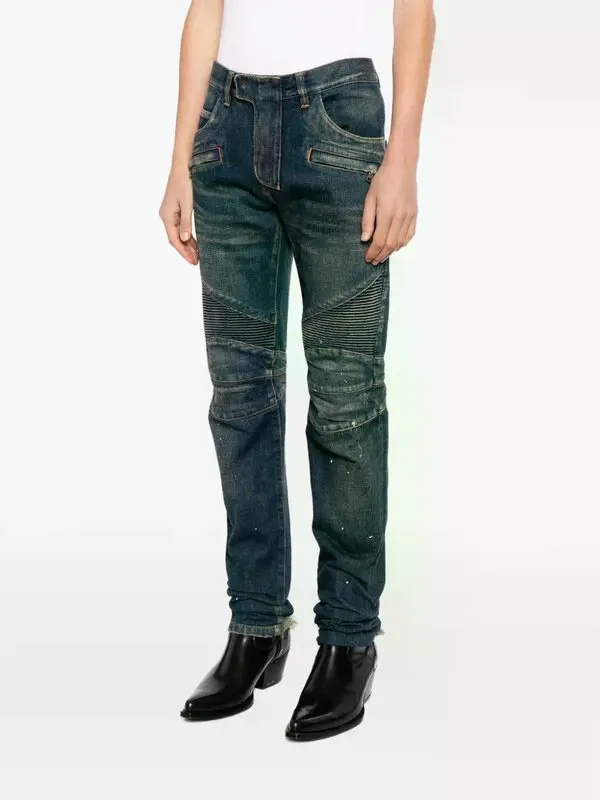 Balmain Biker Distressed Jeans