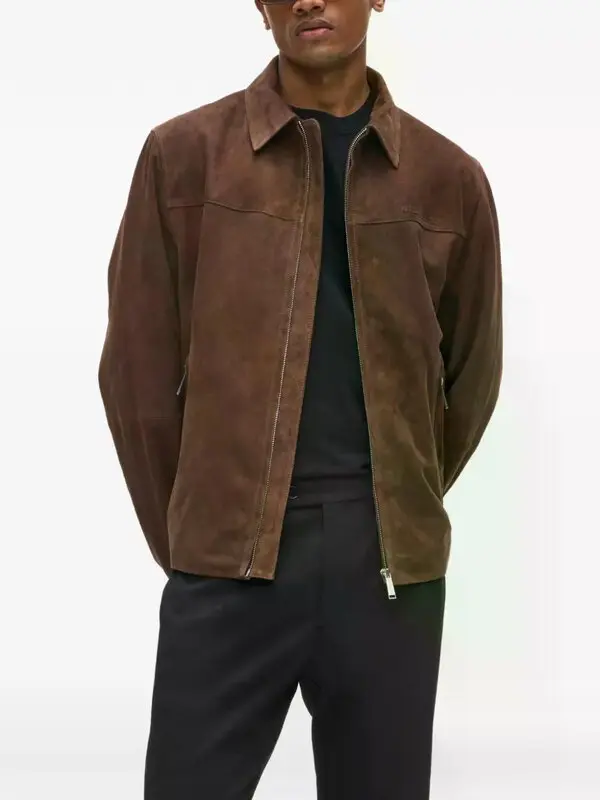 Karl Lagerfeld Zip-up Suede Jacket