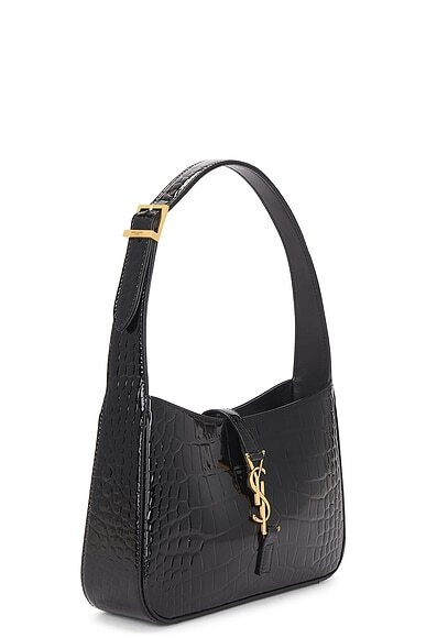 Saint Laurent Le 5 A 7 Crocodile-effect Shoulder Bag - Nero