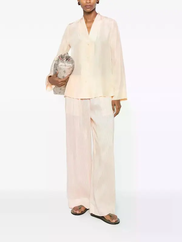 FORTE_FORTE V-neck Silk Shirt
