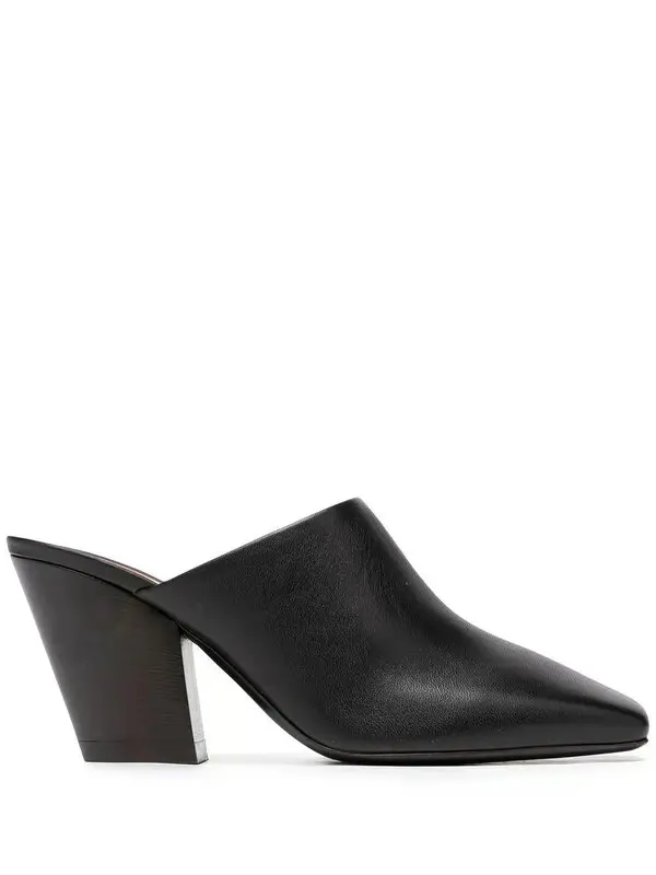 Shanghai Tang Square-toe Mules - Black