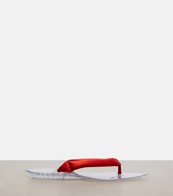 Alaïa Invisible Satin Thong Sandals - Red